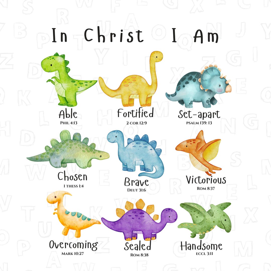 Christian Dinosaur Nursery Decor, Bible Verse Print, Kids Room Art - Etsy
