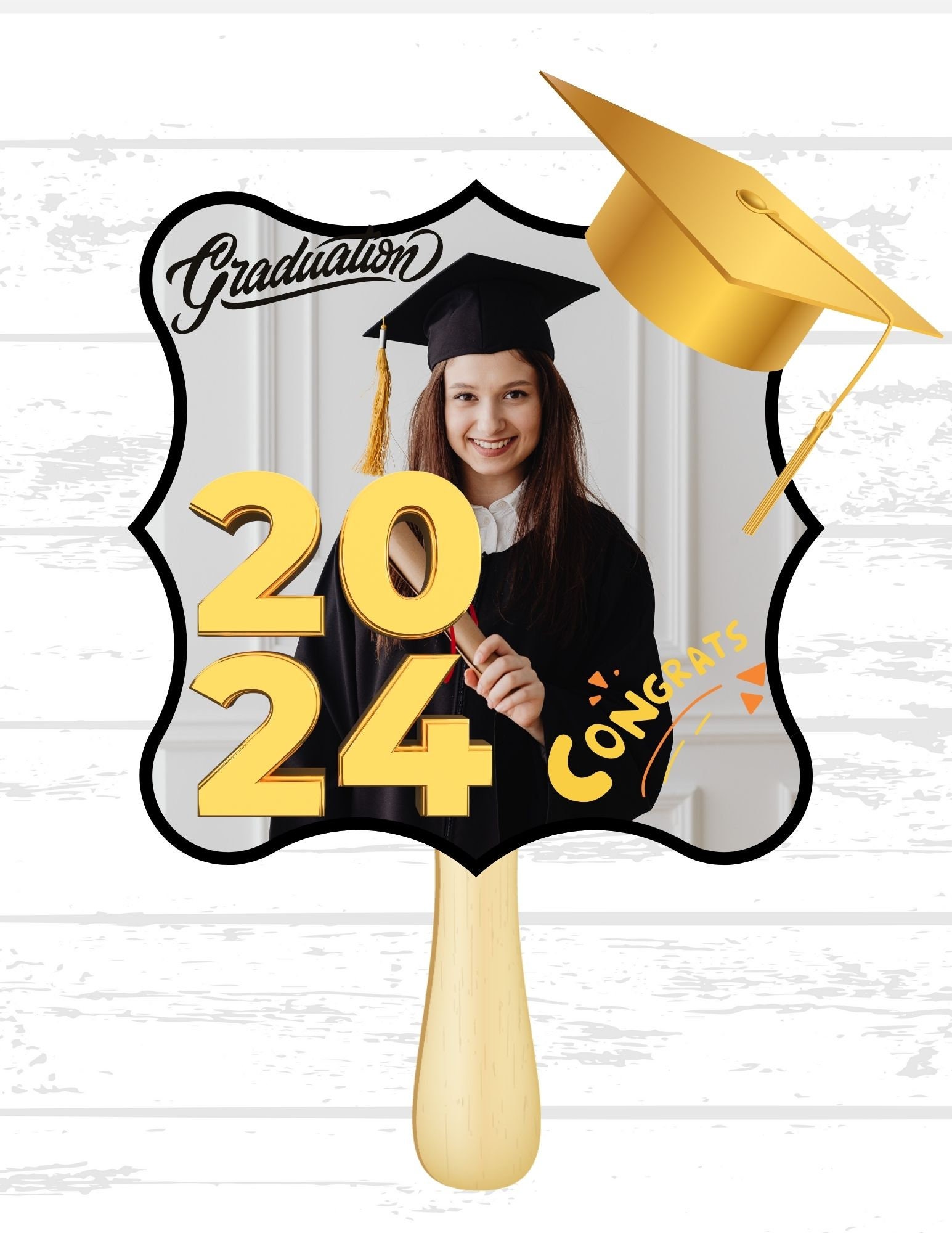 2024 Grad Fan Editable Grad Fan DIY Graduation Paddle Fan Grad Fan ...