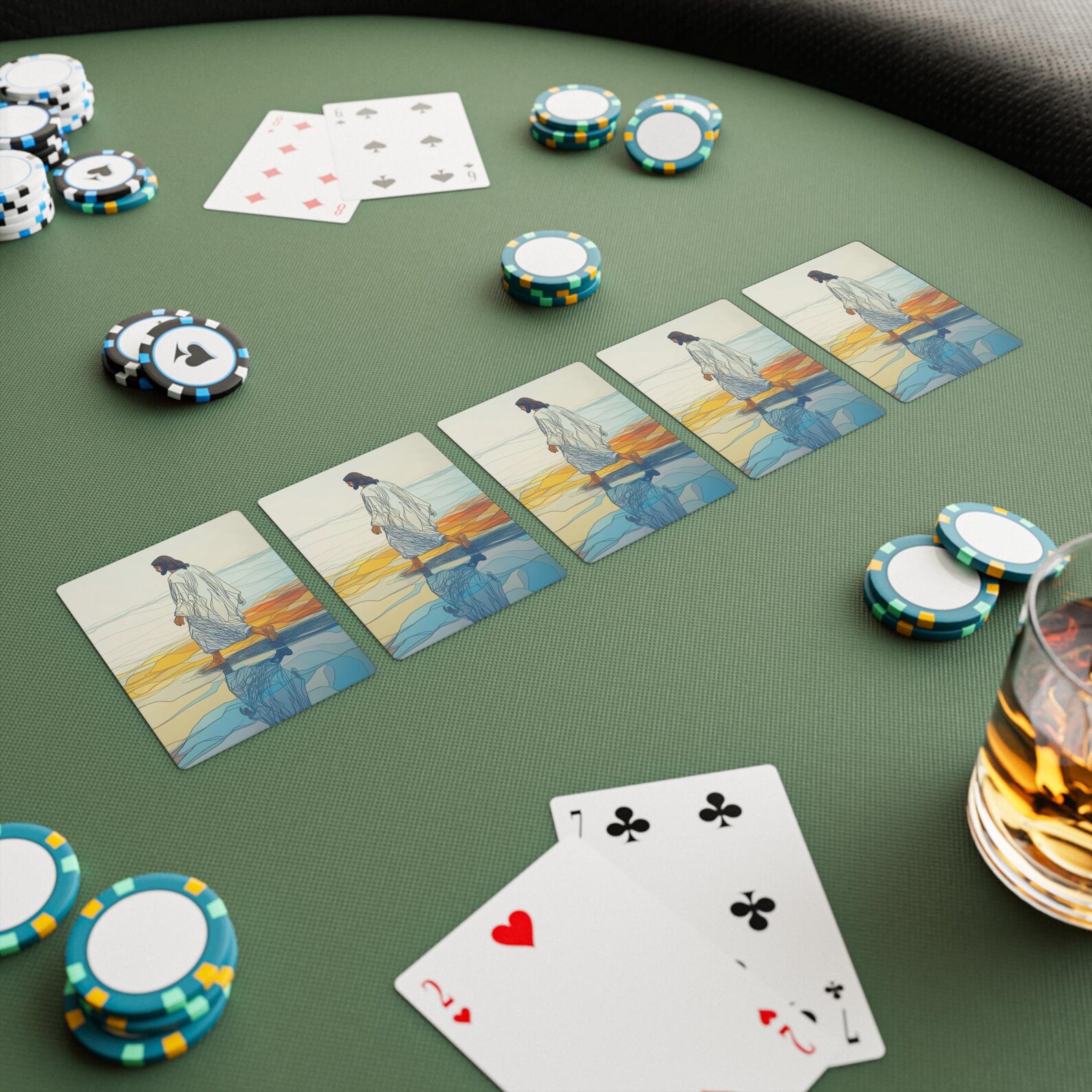 Poker Cards, Jesus Walking on Water Christian Design Deck, Gift ...