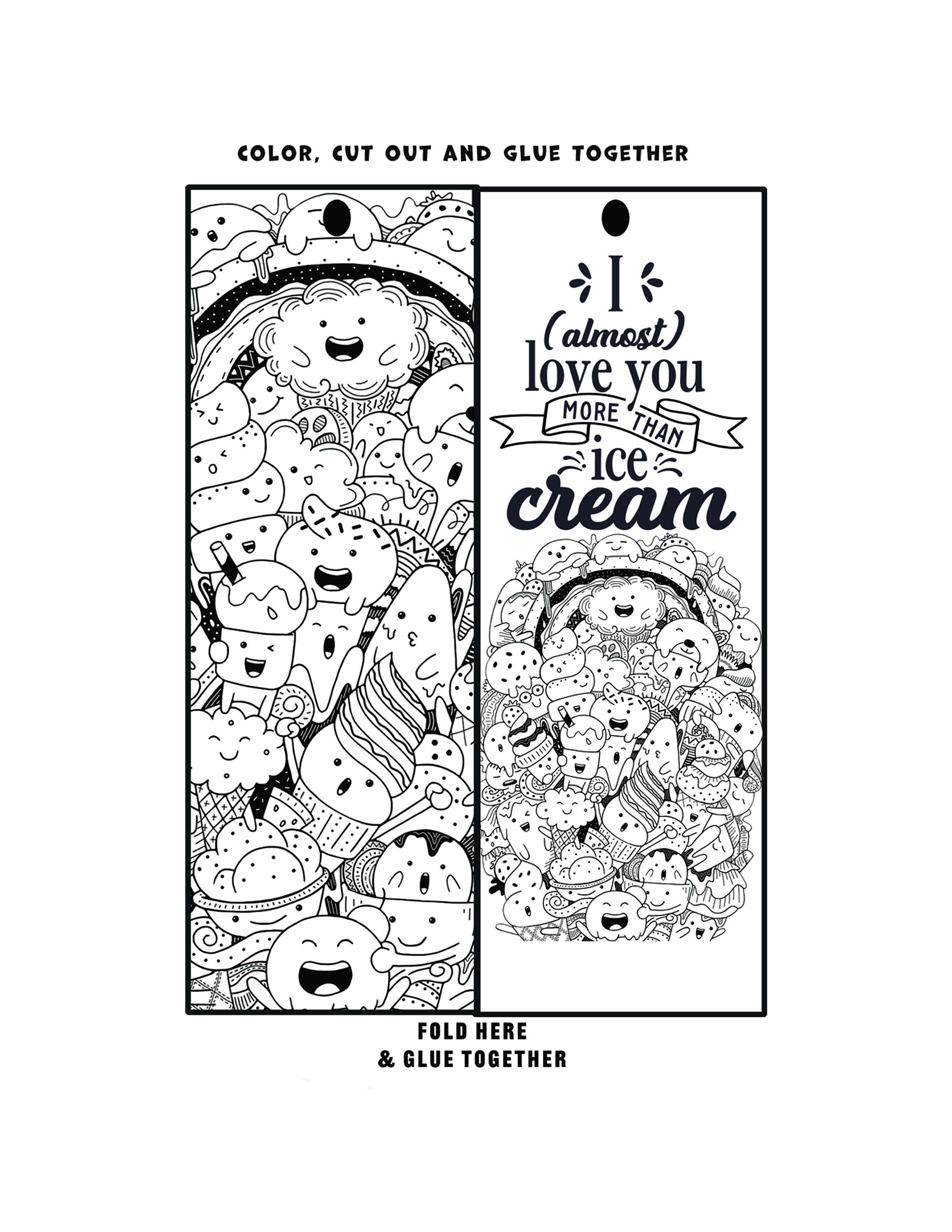 Kawaiiness Bookmark Printable Kawaii Bookmarks Birthday Girl Craft ...