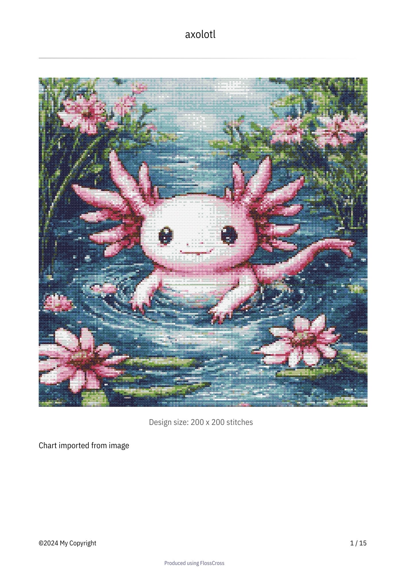 Axolotl Cross Stitch Pattern Instant Download Axolotl Cross Stitch ...