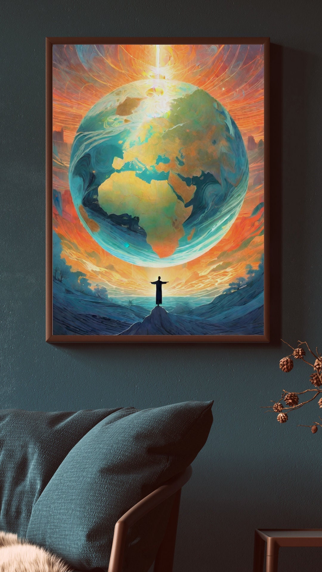 Jesus Holding the Whole World in His Hands Painting Digital Print ...