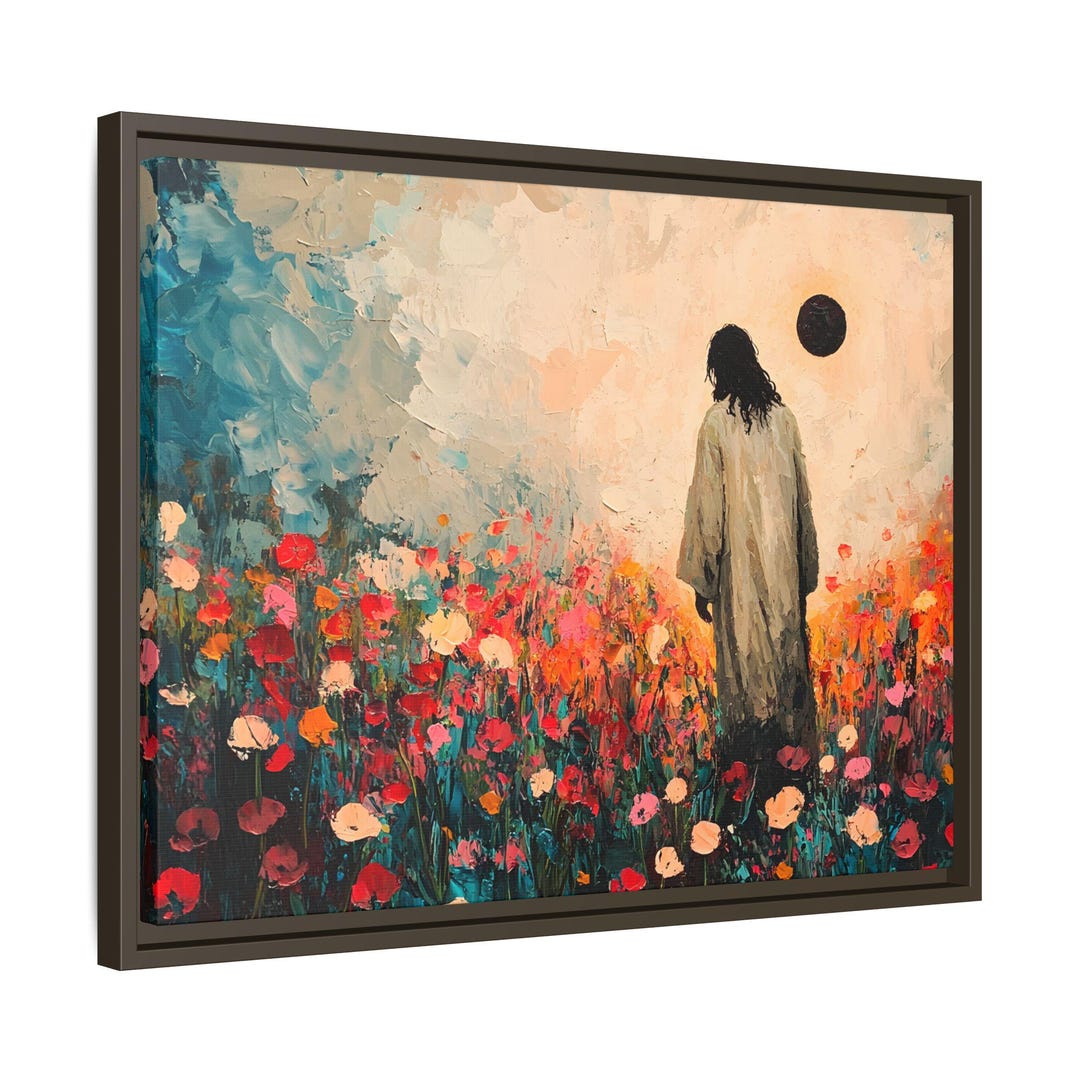 Rustic Japanese Style Christian Wall Art for Bedroom, Canvas With Frame ...