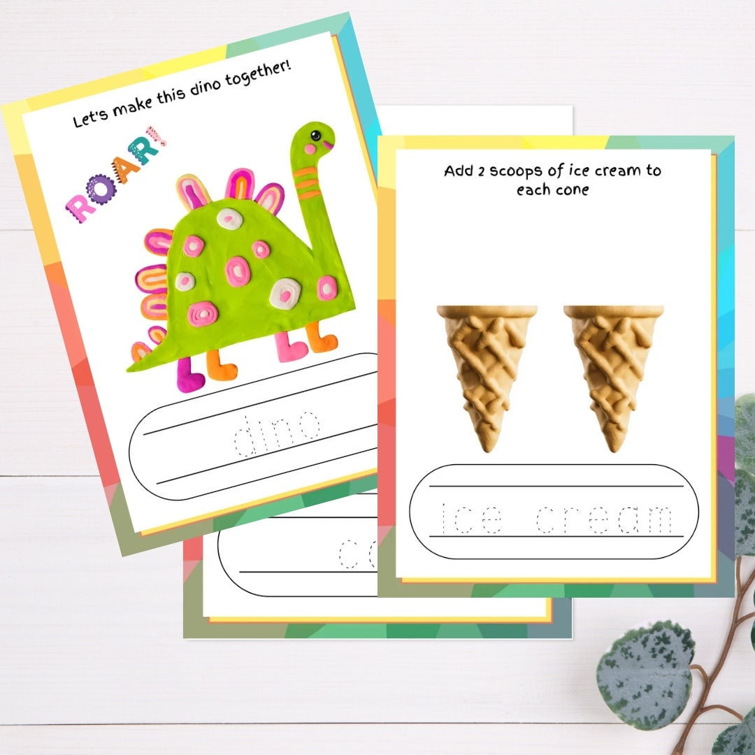 Printable Playdough Mats Bundle Food Play Dough Mats Bundle Play Dough ...