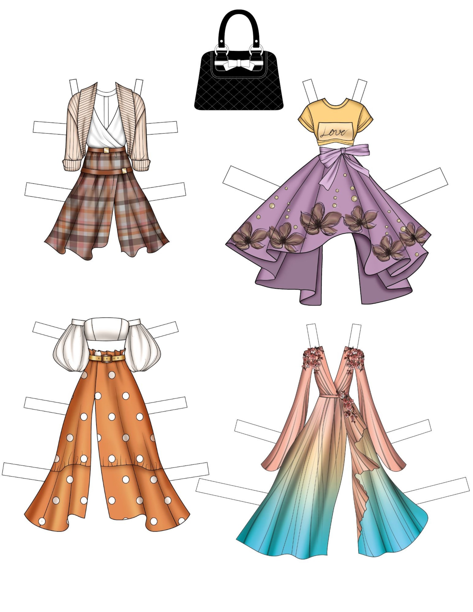Beautiful Paperdolls Bundle Printables PNG, JPG Cutout Dolls, Paper ...
