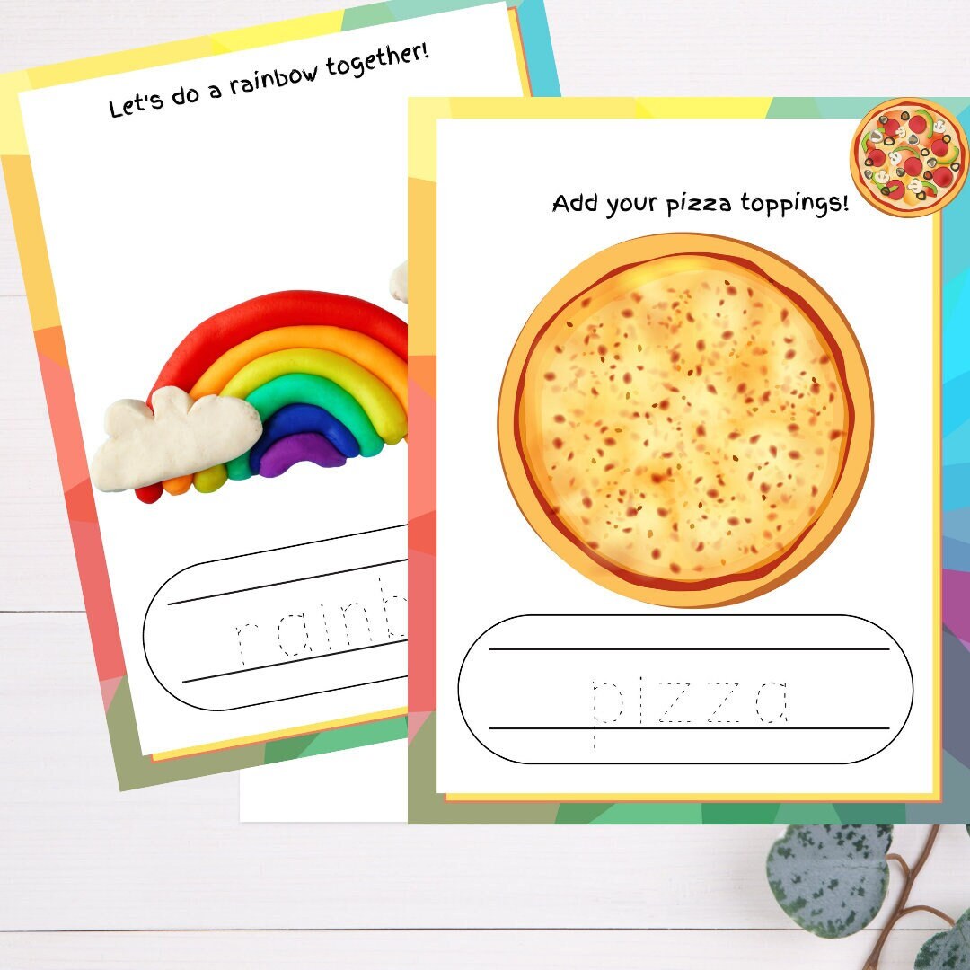 Printable Playdough Mats Bundle Food Play Dough Mats Bundle Play Dough ...