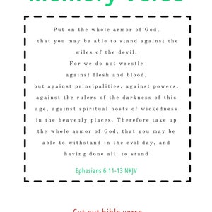 Sunday School Craft Lesson Armor of God Bible Lesson Put on the Full ...