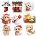 Christmas Kawaii Cat Clipart PNG Download Cats Clipart Set Download ...