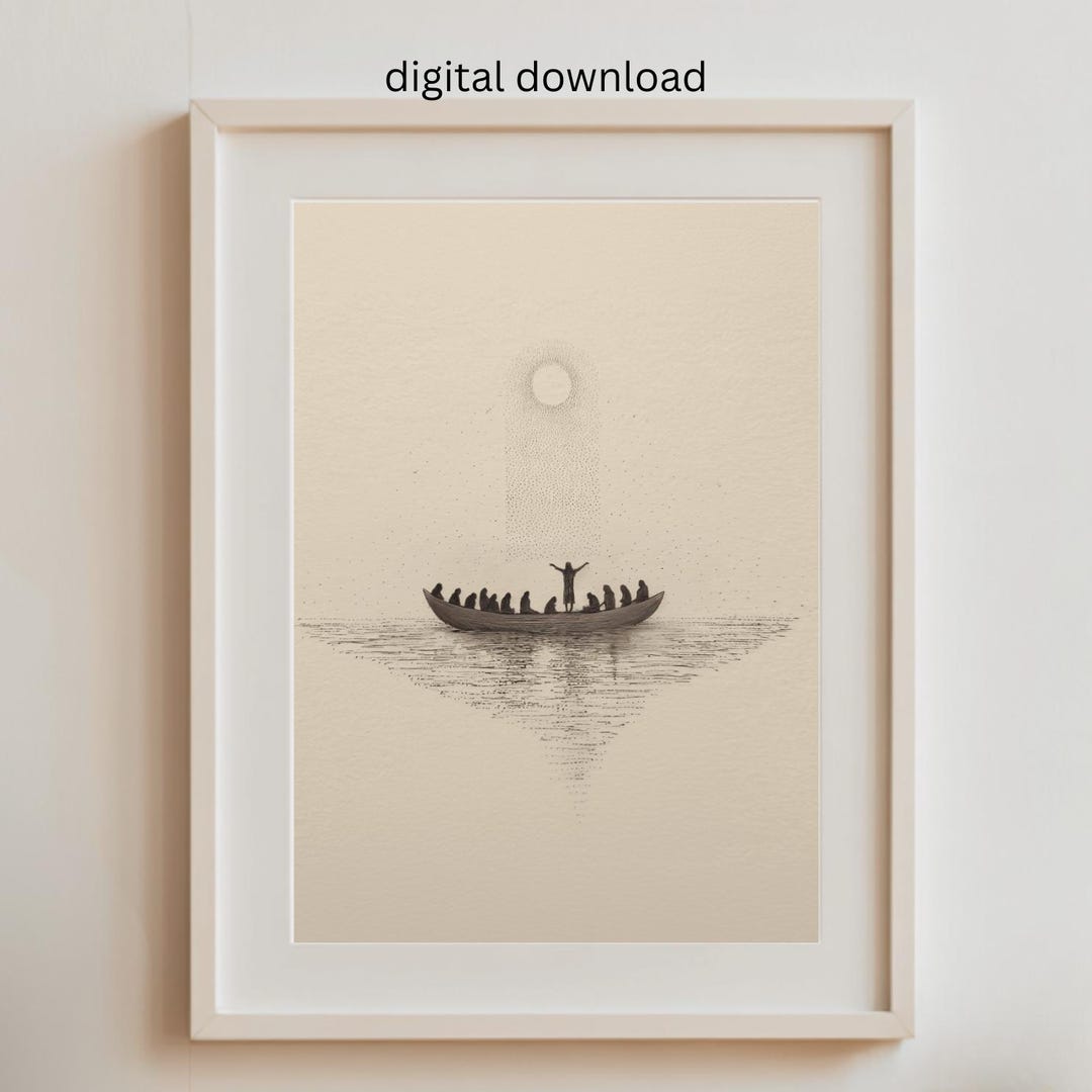Jesus Calms Storm Print: Christian Biblical Art (digital Download) - Etsy