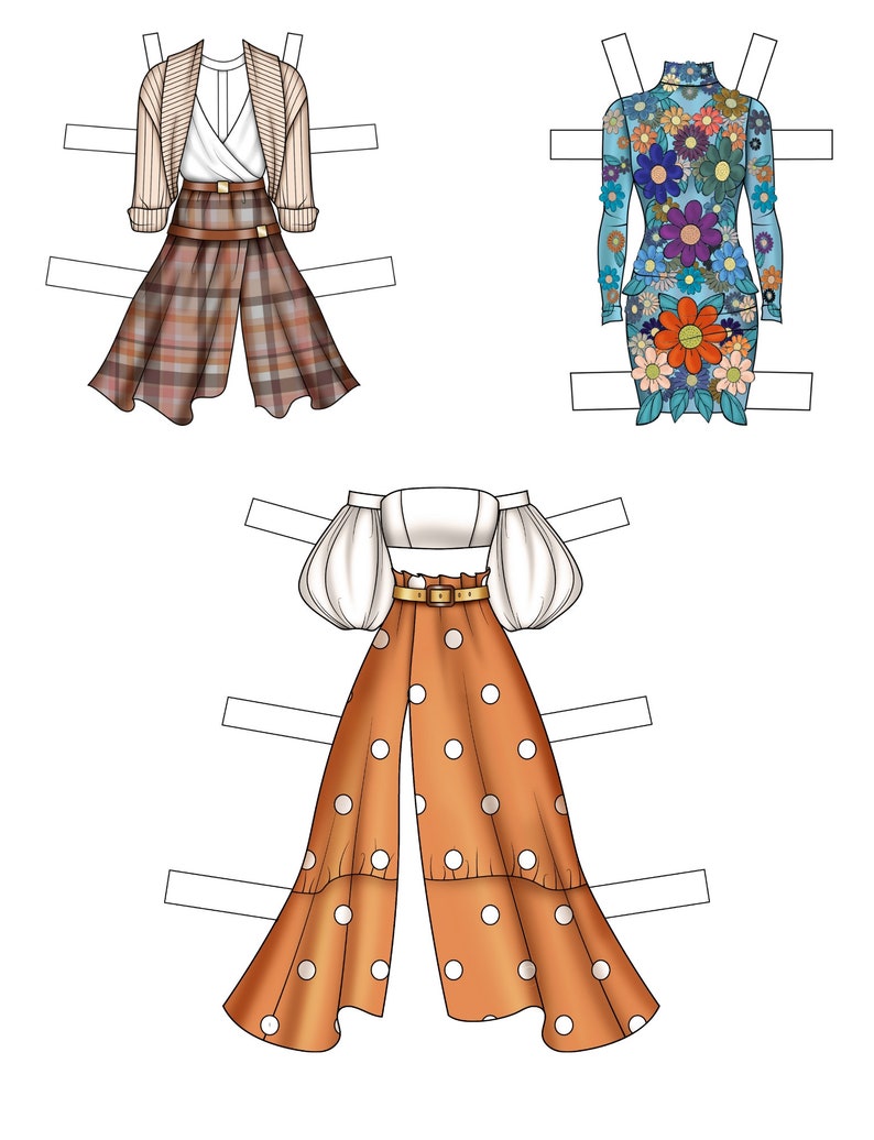 Beautiful Paperdolls Bundle Printables PNG, JPG Cutout Dolls, Paper ...