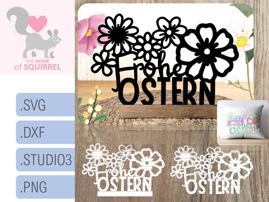 Plotter File Laser File Happy Easter Flowers Floral Plotter Easter SVG Spring Flowers Cricut ...