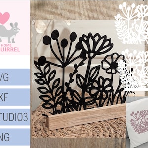 Klötzchendeko Plotterdatei Blumenwiese Sommer SVG Klötzchen Blumen flower Cricut Silhouette ...