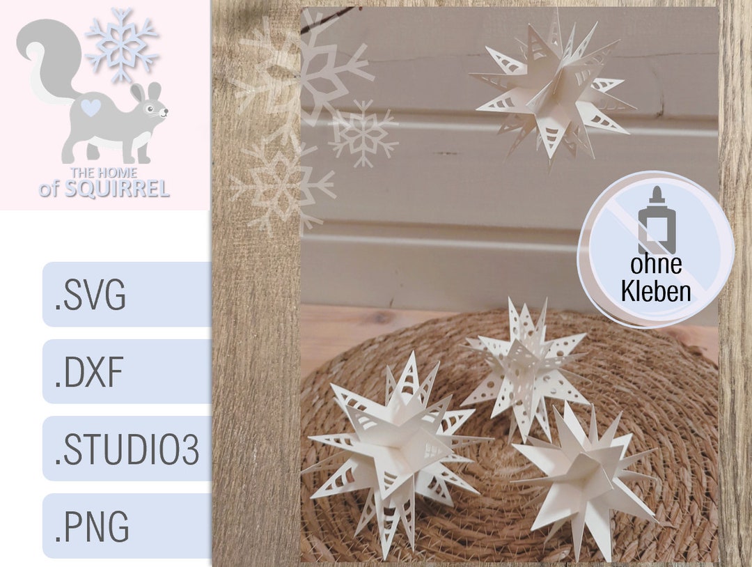 Plotterdatei Stern Papierstern Weihnachtsstern SVG 3D - Etsy.de