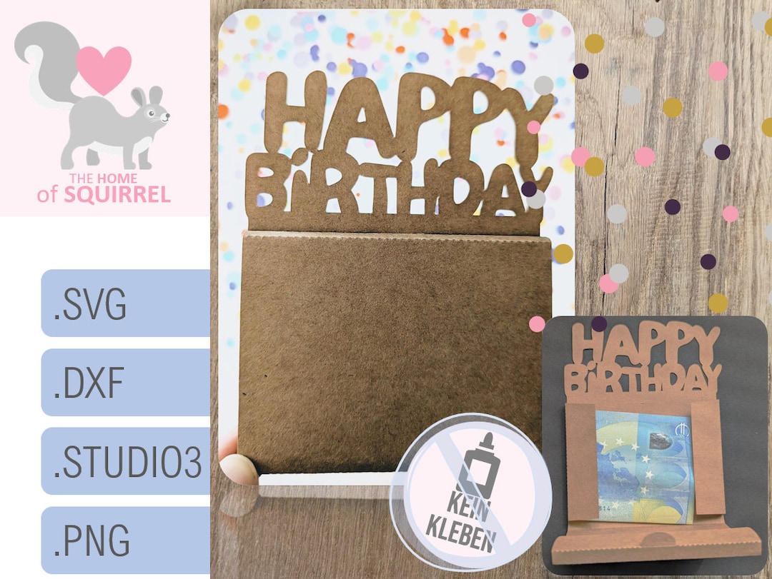 Plotterdatei Geldgeschenk Geburtstag Geschenk svg Umschlag Geschenkbox ...