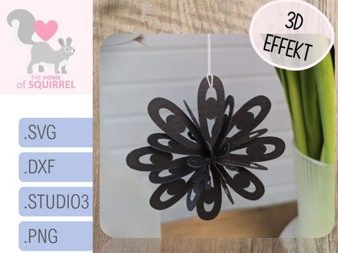 Plotter File 3D Flower SVG Flower Spring Easter Pendant Paper Flower Spring Wedding Plotter File ...