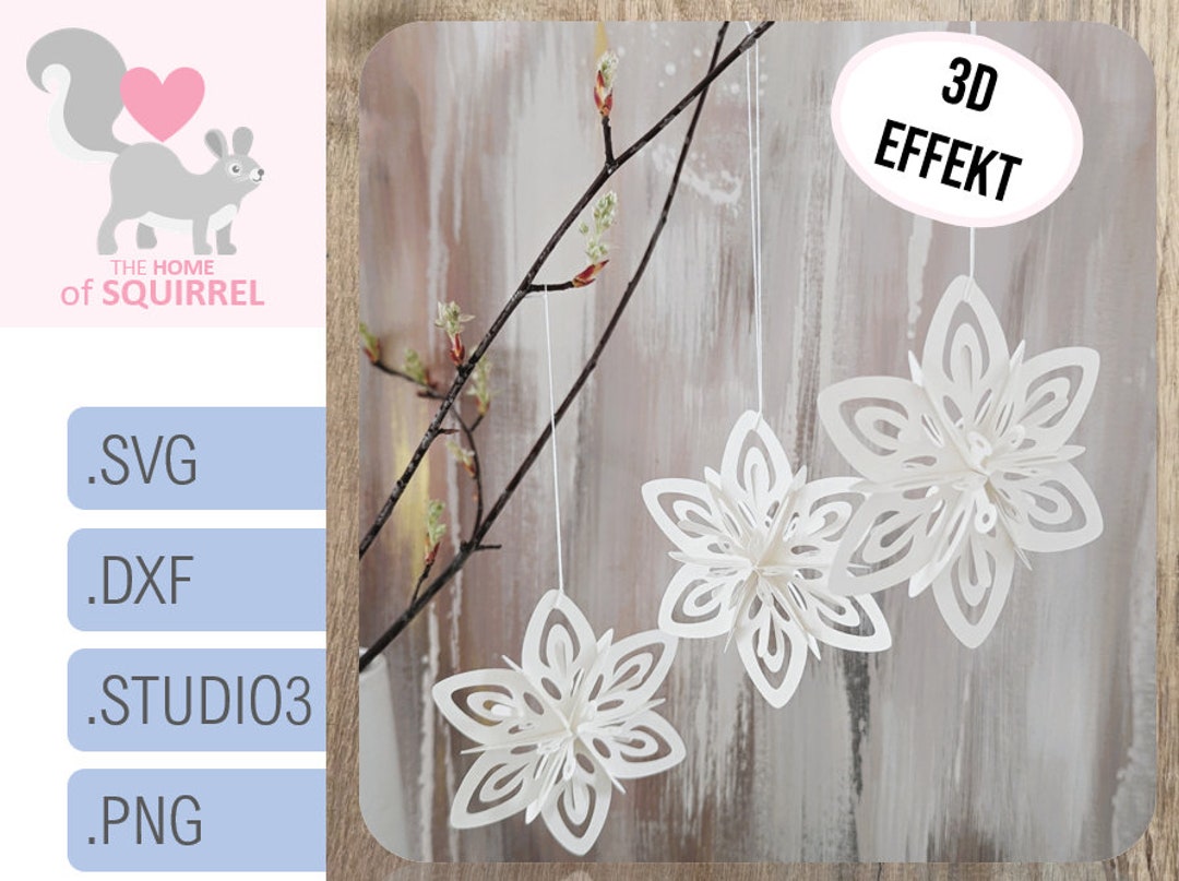 Plotterdatei 3D Blume SVG flower Frühling Ostern Anhänger Papierblume spring Hochzeit Plotter ...