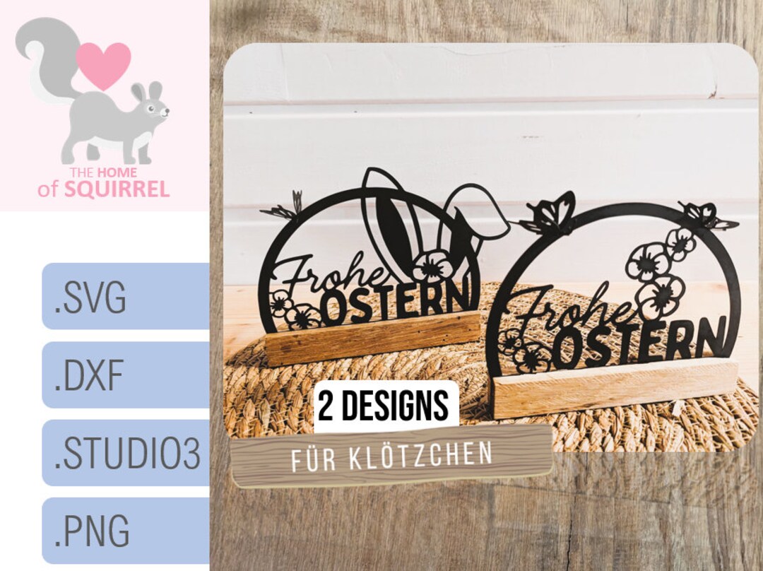 Plotterdatei Klötzchendeko Schriftzug Frohe Ostern floral Klötzchen SVG Blumen Cricut ...