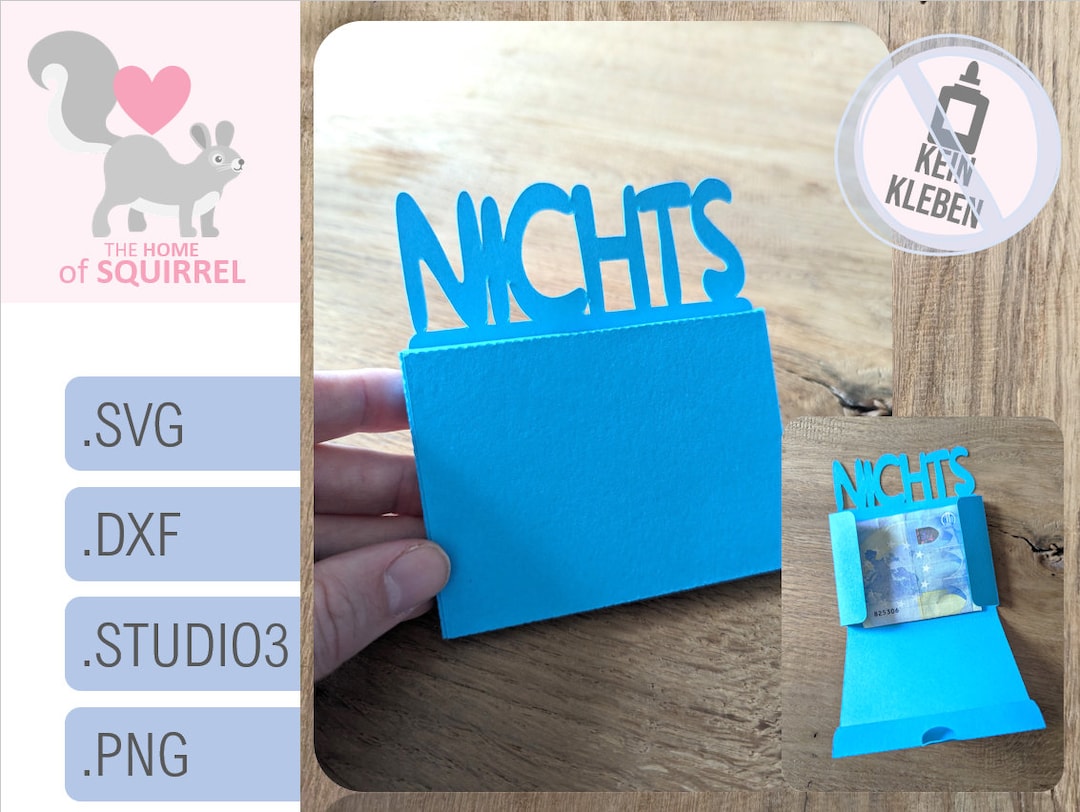 Plotterdatei Geldgeschenk NICHTS Geschenk svg Umschlag Geschenkbox ...
