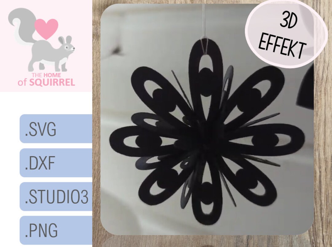 Plotter File 3D Flower SVG Flower Spring Easter Pendant Paper Flower Spring Wedding Plotter File ...