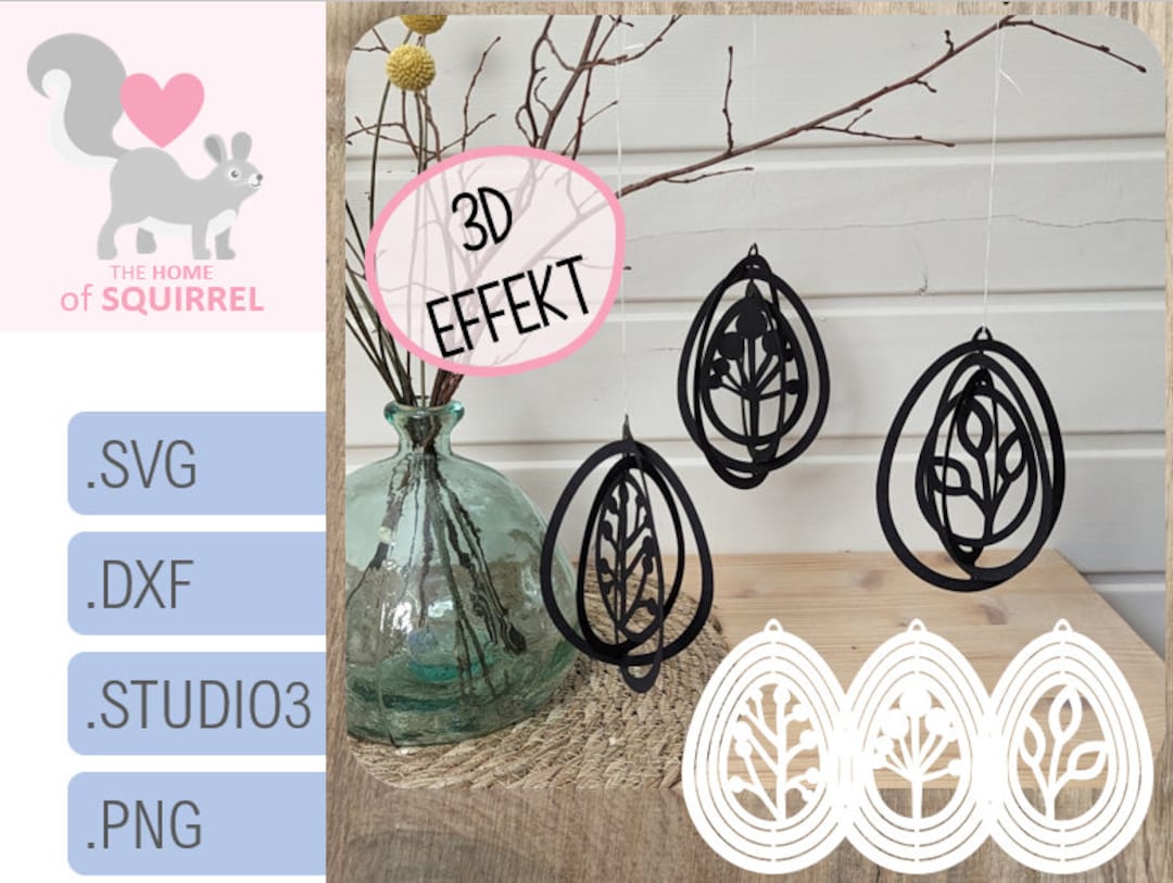 Plotter File Easter Egg Floral 3D SVG Pendant Papercut Spring Easter Egg Plotter File Cricut Joy ...