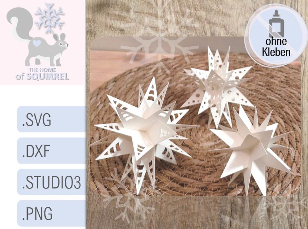 Plotterdatei Stern Papierstern Weihnachtsstern SVG 3D Baumschmuck cricut Weihnachten Christmas ...