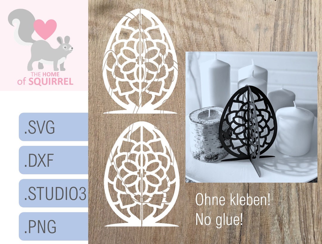 3D Easter Egg Plotter File Template Easter Plotter Spring Cutting Files Spring Deco Easter Decor ...