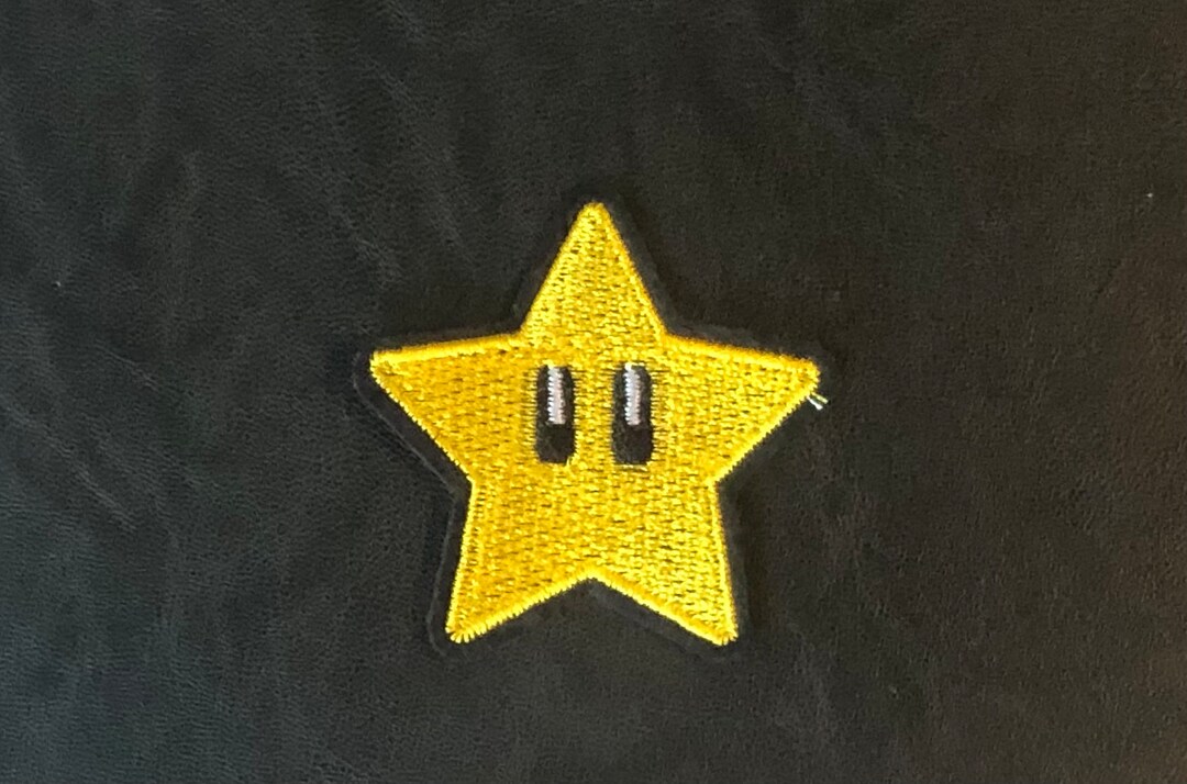 Star Cotton Patch Nintendo Mario Style Star Iron on / Sew on Patch ...