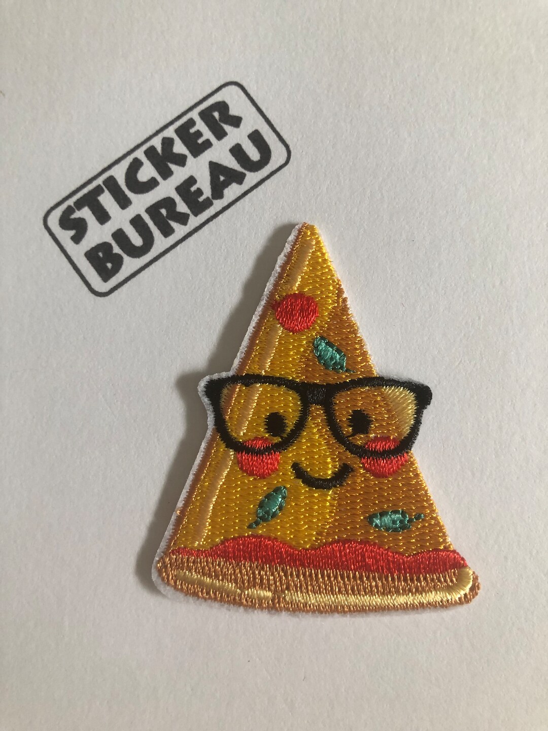 Happy Pizza Slice Patch, Pizza Patch Cotton, Kawaii Pizza Embroidery ...