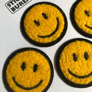 Smiley Face Patch, Cotton Embroidery Patch, Iron/sew On - Etsy