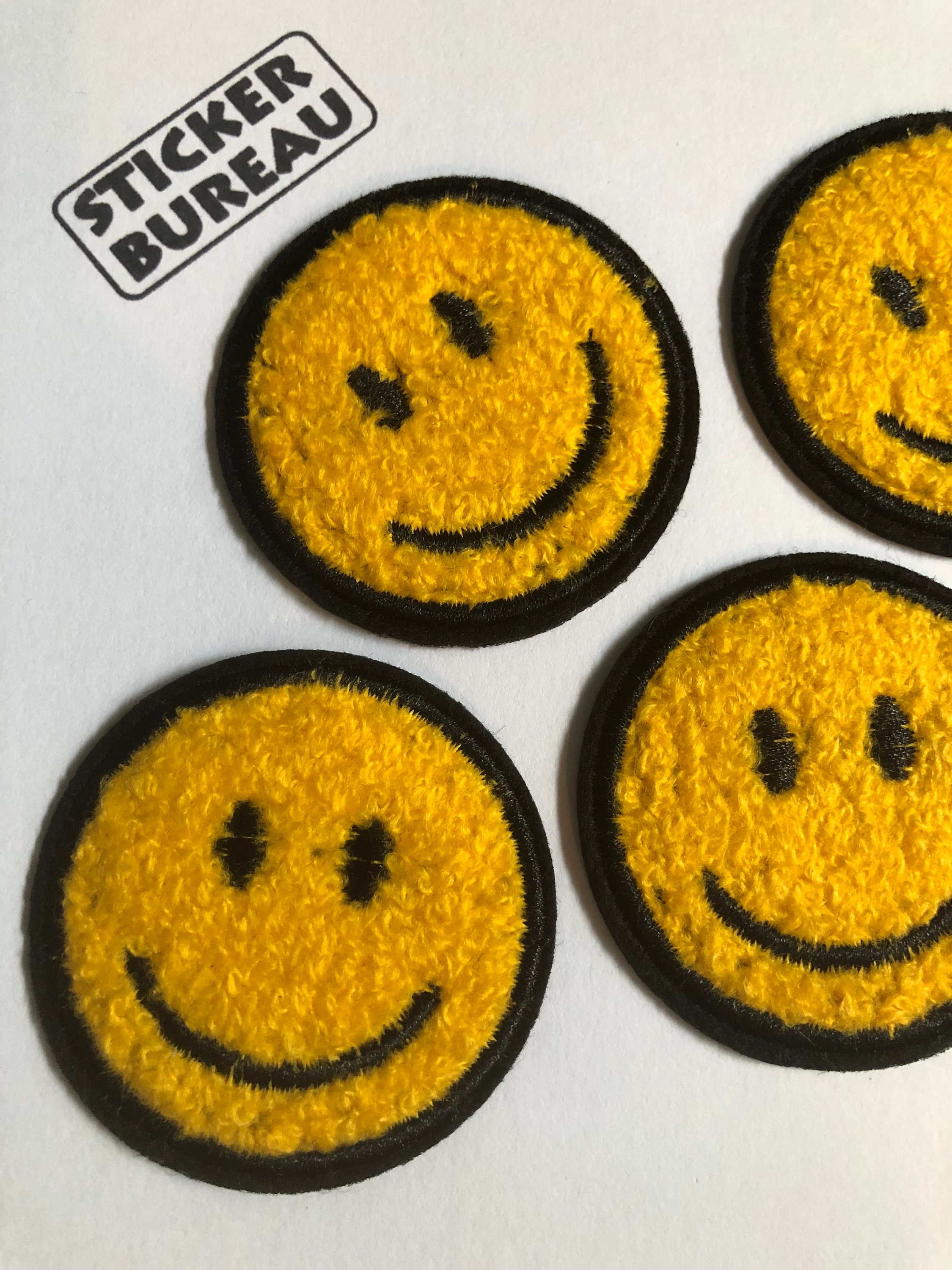 Smiley Face Patch, Cotton Embroidery Patch, Iron/sew On - Etsy