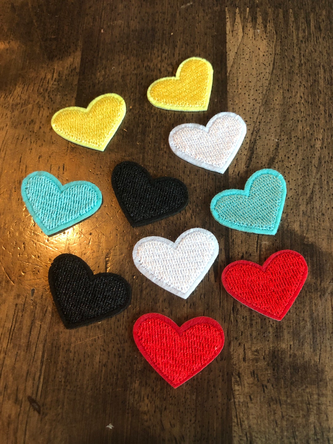 Small Hearts Patches, Iron On/sew On, Set of 2 Hearts Patch Cotton ...