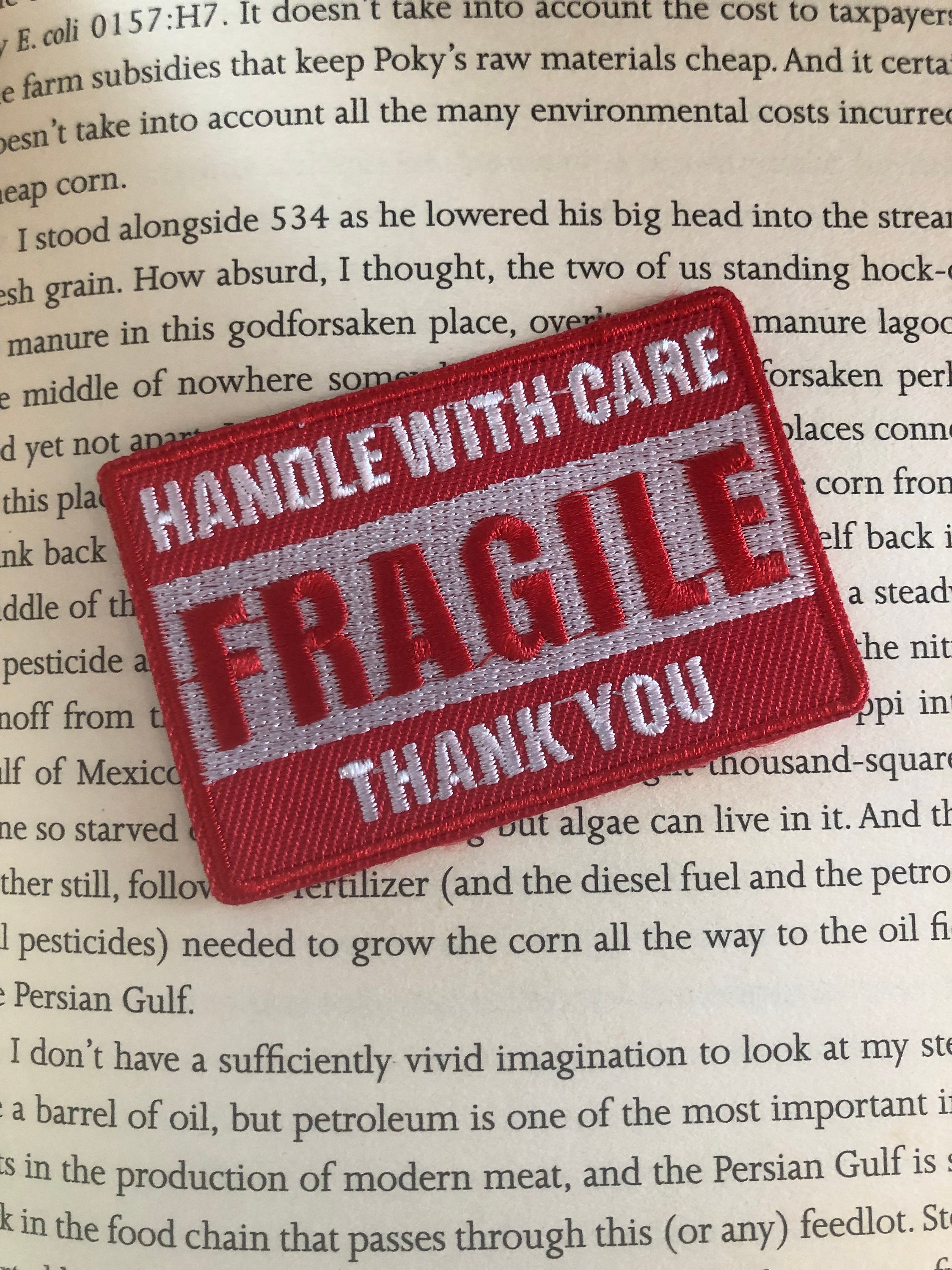 FRAGILE Patch Handle With Care Patch Red and White Patch - Etsy