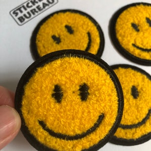 Smiley Face Patch, Cotton Embroidery Patch, Iron/sew On - Etsy