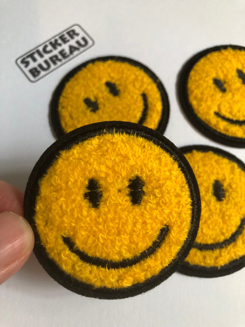 Smiley Face Patch Cotton Embroidery Patch Iron/sew On - Etsy
