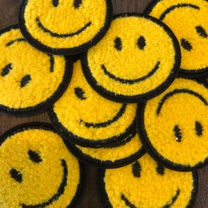 Smiley Face Patch, Cotton Embroidery Patch, Iron/sew On - Etsy