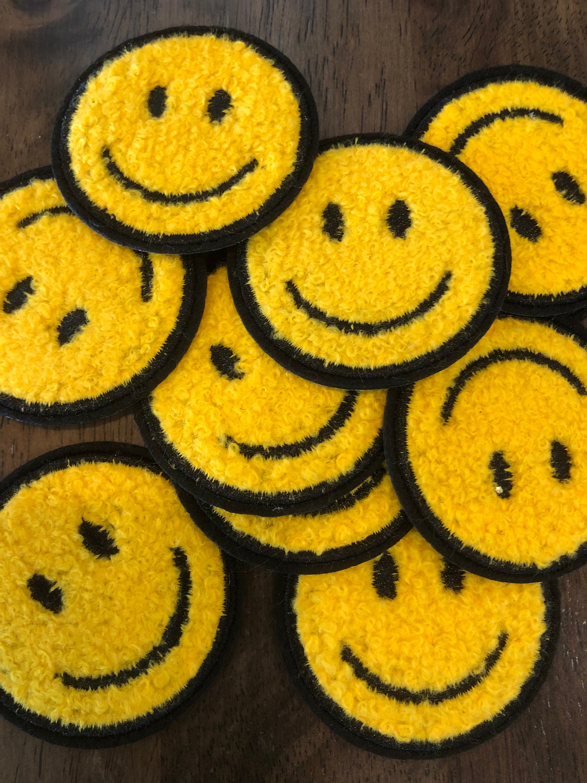 Smiley Face Patch, Cotton Embroidery Patch, Iron/sew On - Etsy