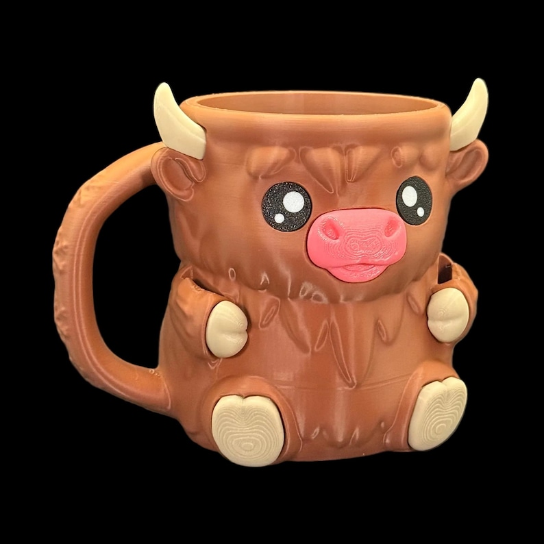 Ferdinand - the Ice Cream Pint Holding Highland Cow - Pint Pals by Leha ...