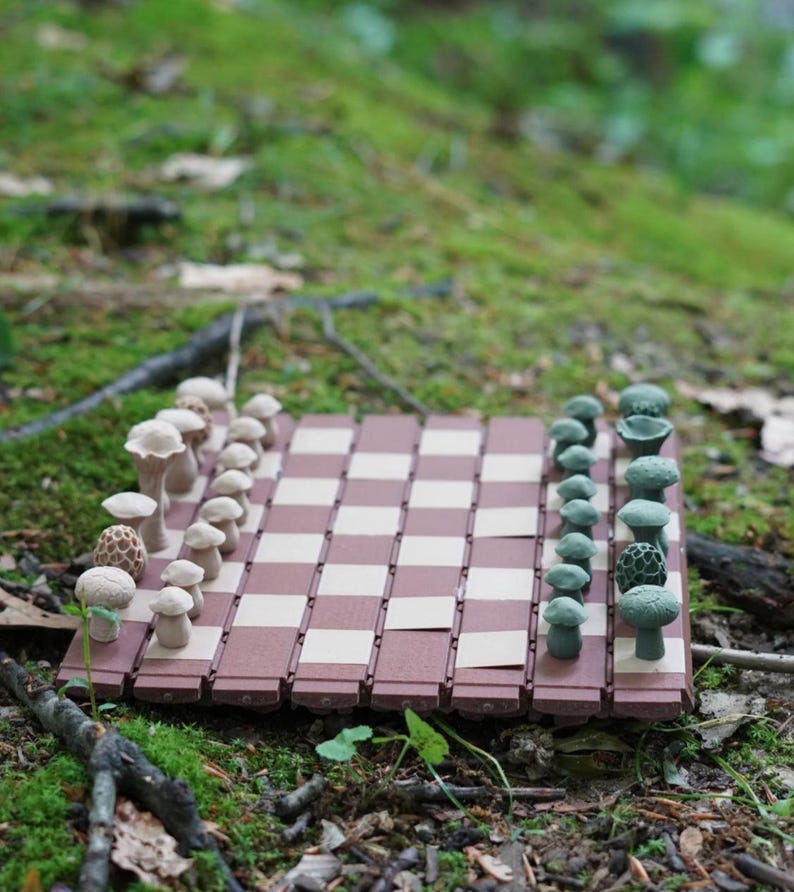 Forest Chess Set – Roll-up Mushroom Themed 3d-printed Chess Board - Etsy