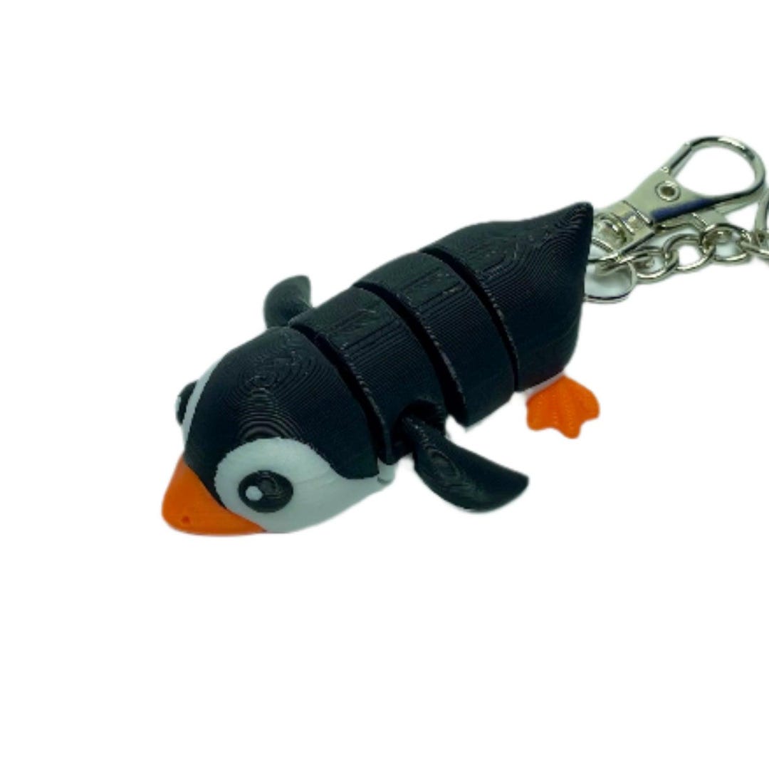 Penguin - "flexi-pet" Keychain Fidget Stress Relief Toy [3D Printed] - Etsy