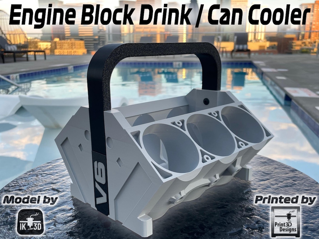 V6 Engine Drink/can Cooler (heavy Duty PETG) [3D Printed] - Etsy