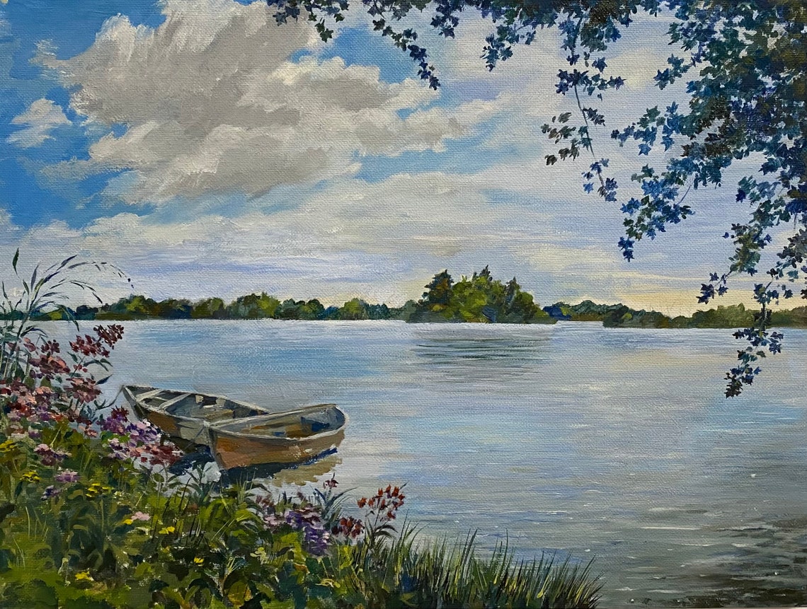 Lake Landscape, Sunny Day on a Lake - Etsy
