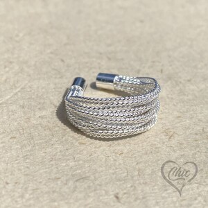 Silver Adjustable Ring, Unique Sterling Silver Adjustable Open Ring ...