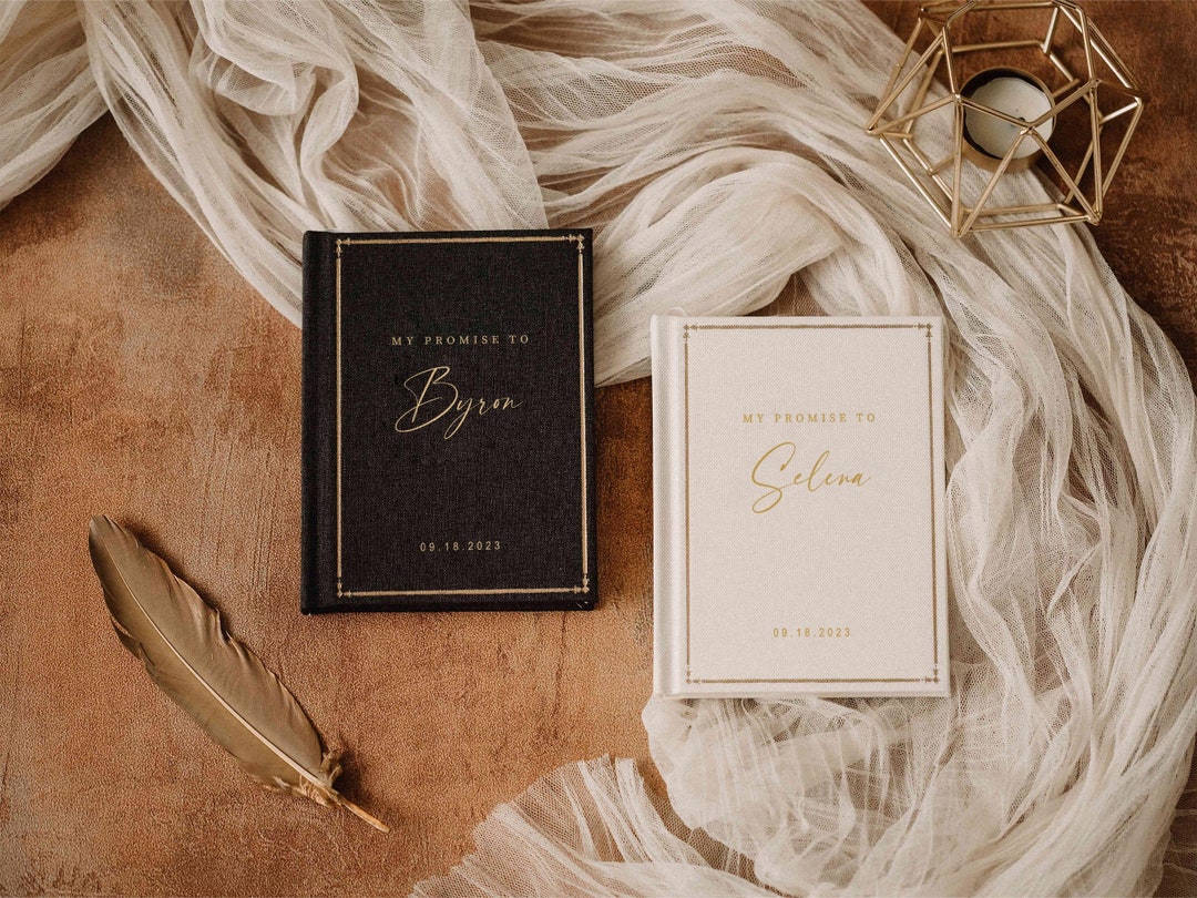 Personalised Vow Books for Bride Groom, Wedding Vow Booklets for Couple ...