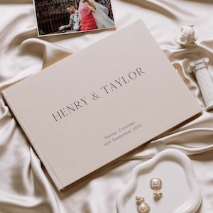 Custom Guest Book, Personalized Wedding Signing Guest Book, Engagement ...