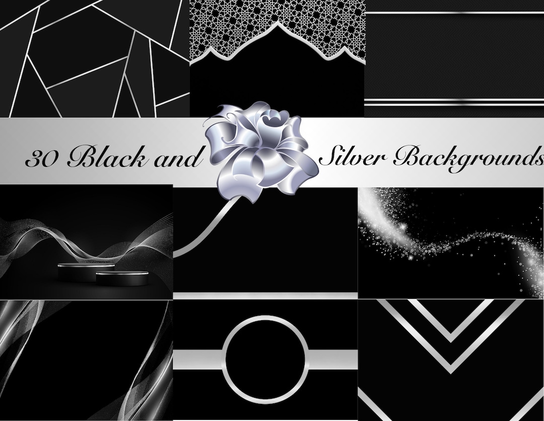 Black and Silver Backgrounds/digital Papers - Etsy