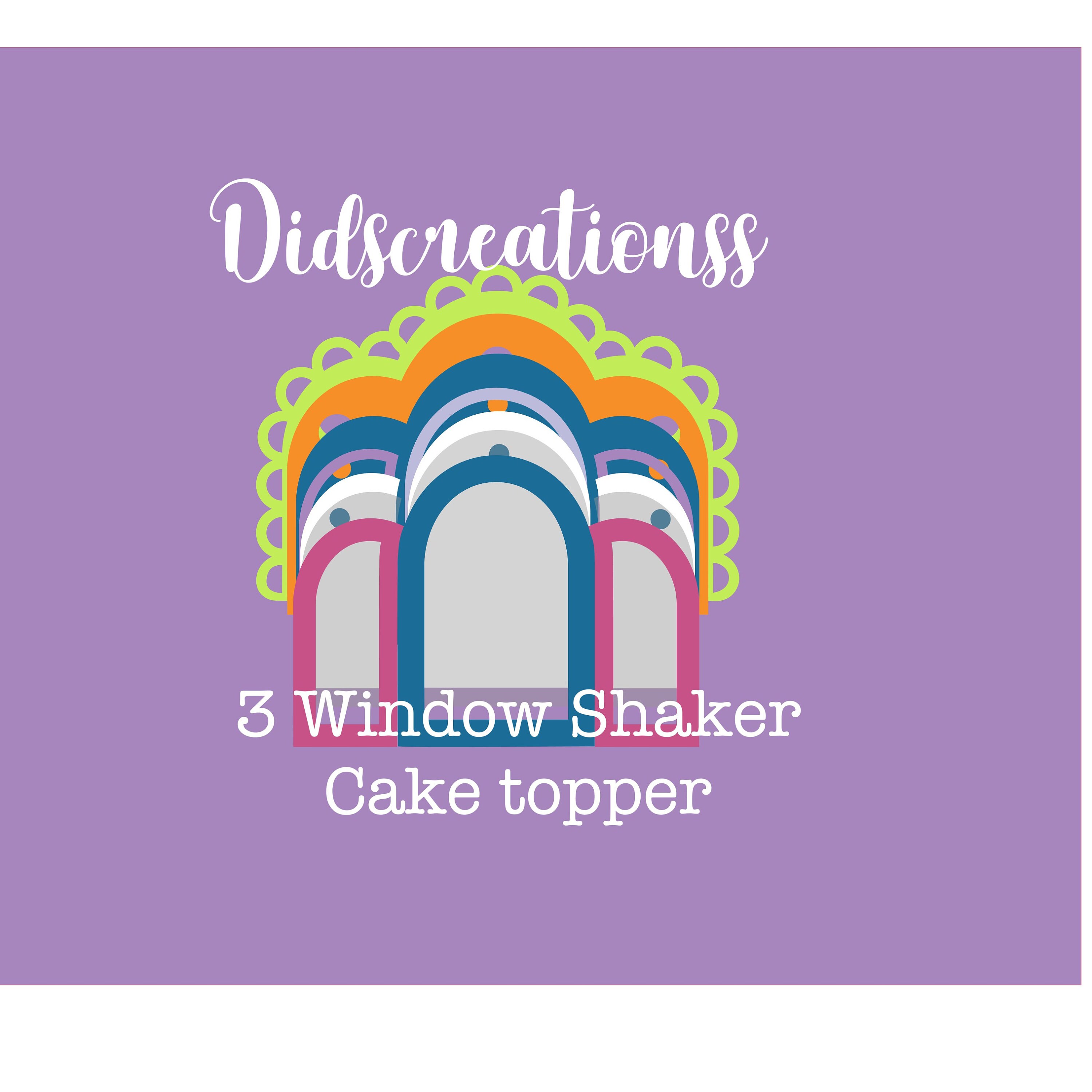 3 Window Shaker Scalloped Cake Topper - Etsy