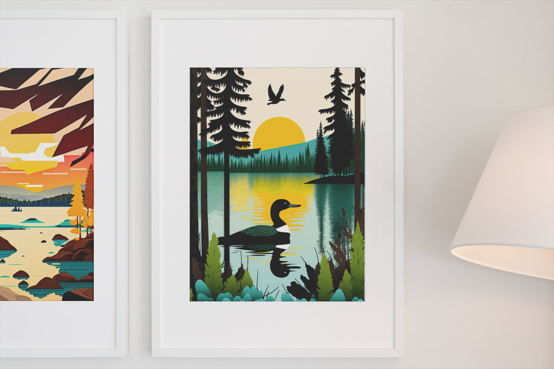 Vintage Loon Print Nature Art Lake House Prints - Etsy