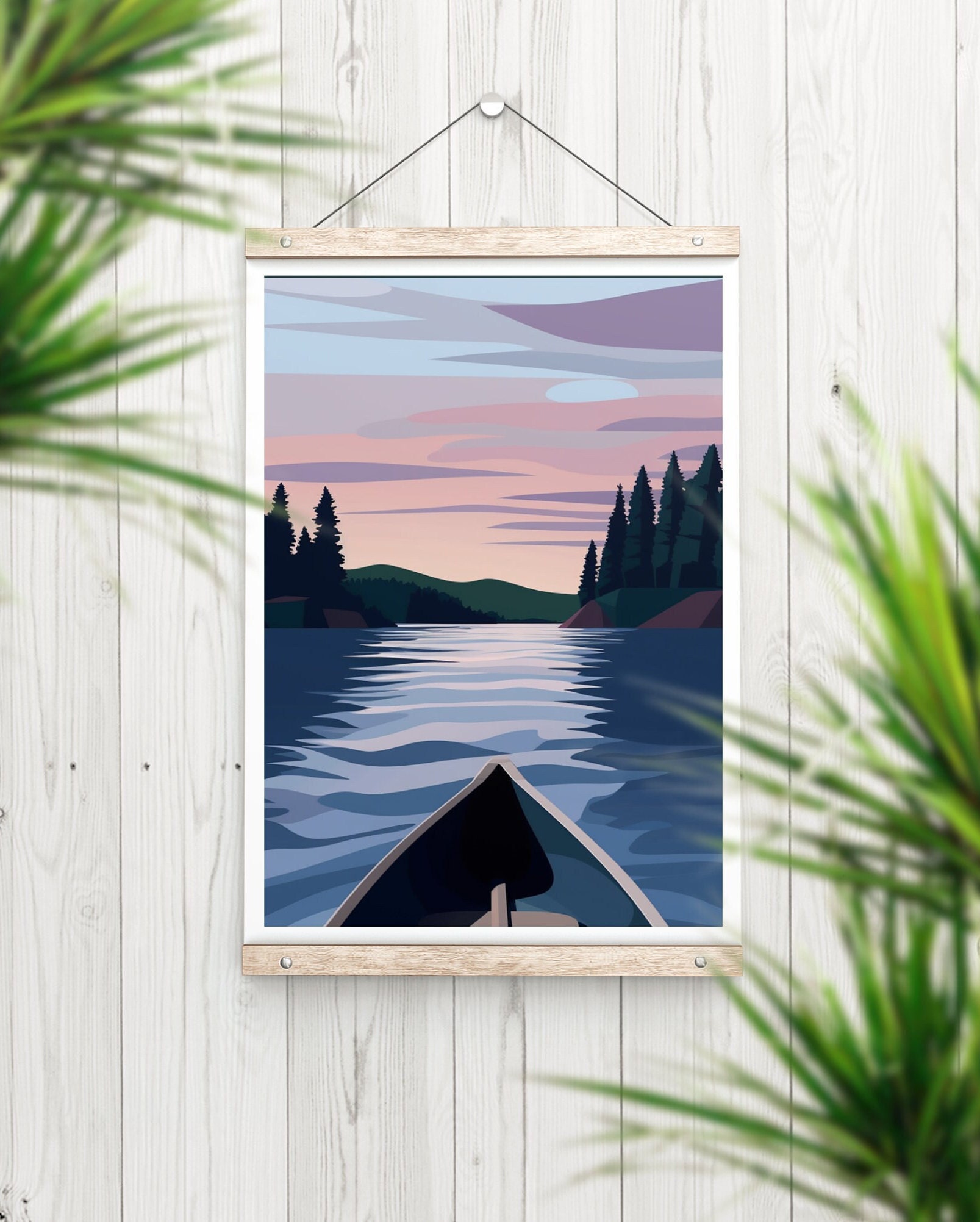 Canoe Art | Minnesota Travel Print | Canoe Decor | Art From Minnesota ...