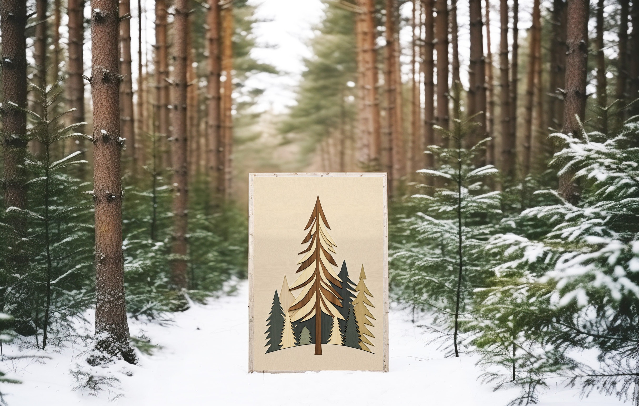 Vintage Pine Trees Wood Art Print Pine Trees in Minnesota - Etsy