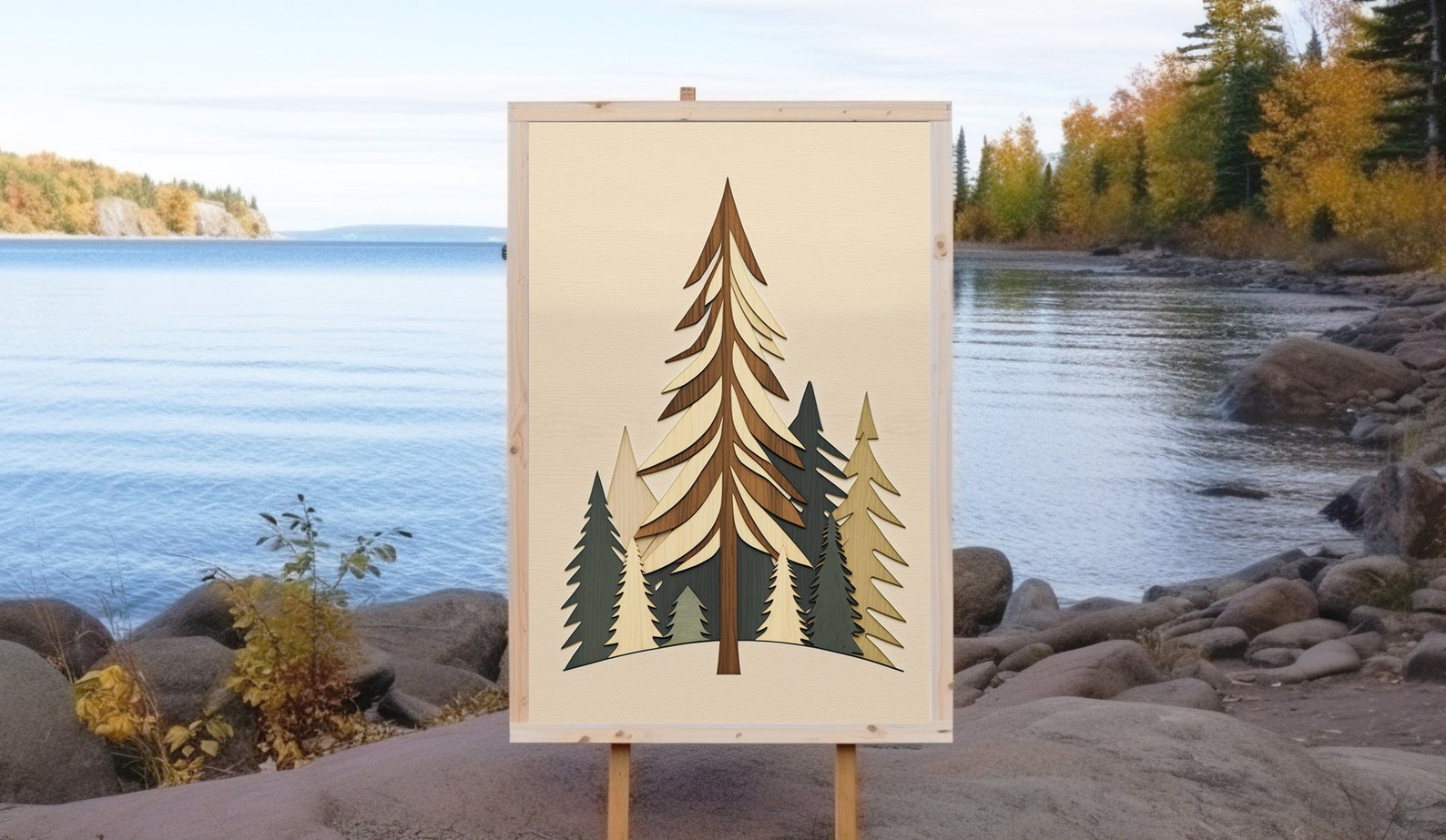 Vintage Pine Trees Wood Art Print Pine Trees in Minnesota - Etsy